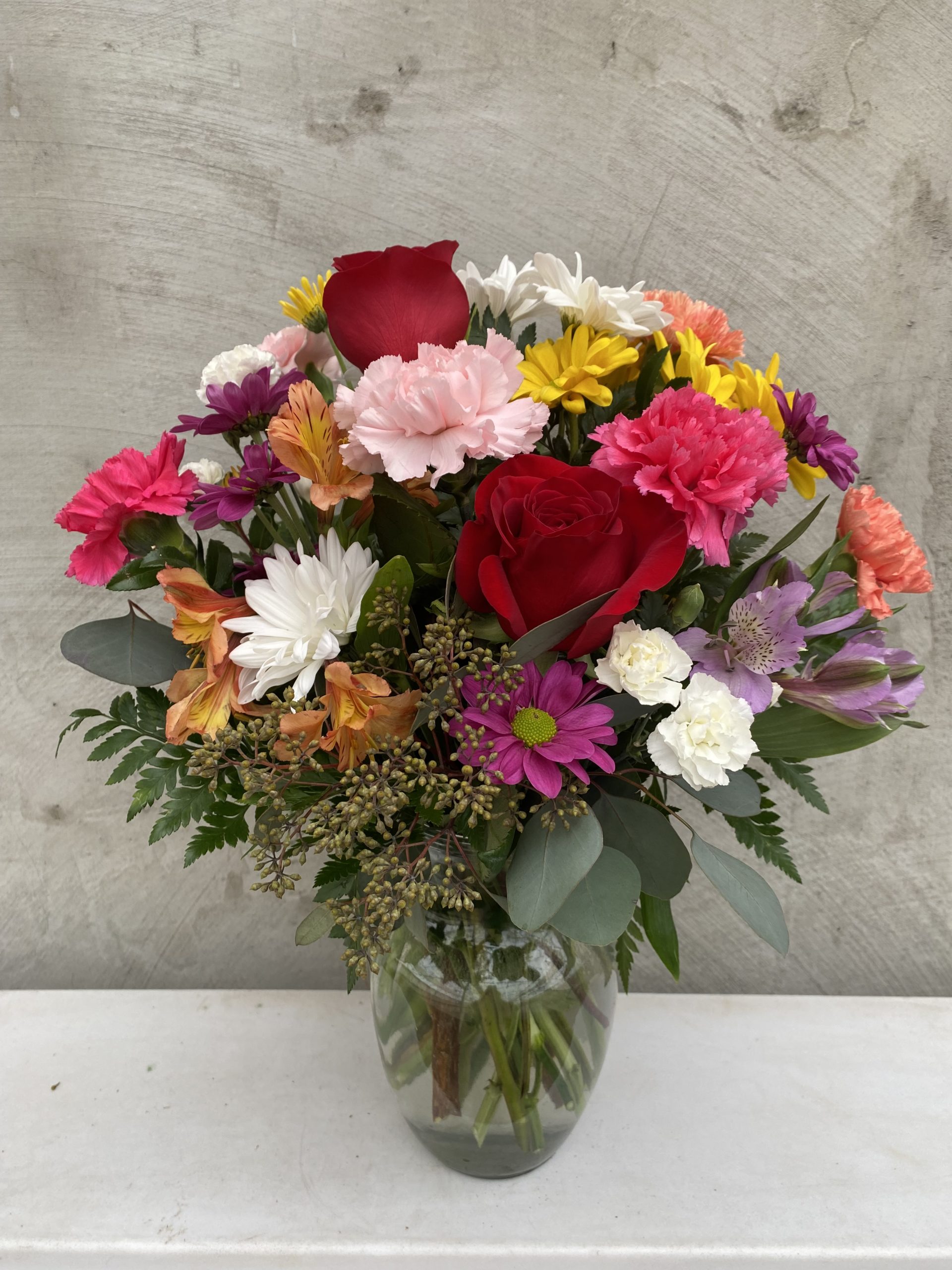 Colorful Vased Arrangement - Kailhofers Greenhouse and Flowers